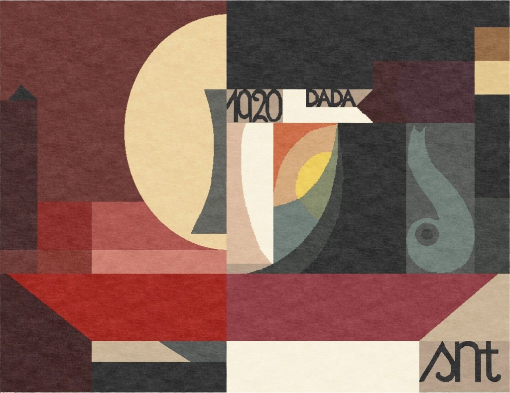 Custom rug based on Sophie Taeuber-Arp Dada Composition 1920